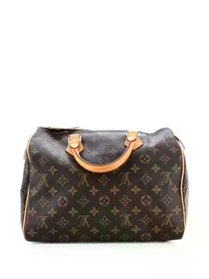 LOUIS VUITTON Speedy Handbag Monogram Canvas 30 Satchel - Brown