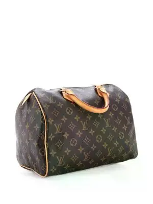 LOUIS VUITTON Monogram Canvas Speedy 30 Satchel - Brown