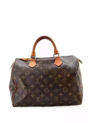 LOUIS VUITTON Speedy Handbag Monogram Canvas 30 Satchel - Brown