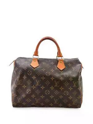 LOUIS VUITTON Monogram Canvas Speedy 30 Satchel - Brown