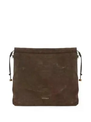 COCCINELLE Suede Logo-patch Shoulder Bag
