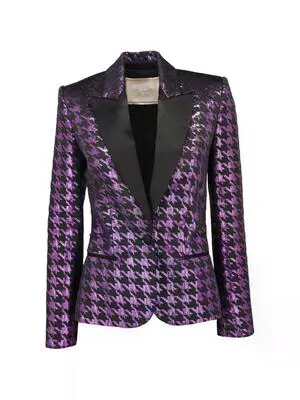 Redemption Houndstooth-pattern Blazer - Purple
