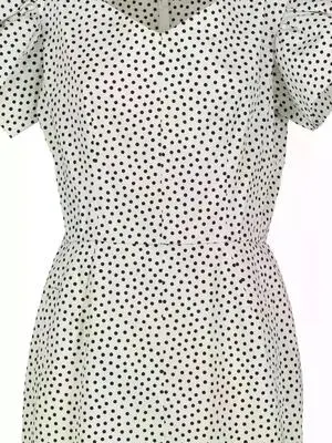 Saint Laurent Polka-dot Ruffle-sleeve Midi Dress
