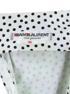Saint Laurent Polka-dot Ruffle-sleeve Midi Dress