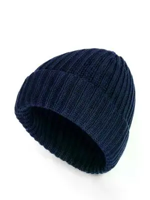 Malo Ribbed-knit Cashmere Beanie Hat - Blue