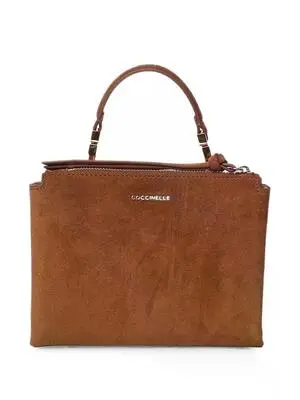 COCCINELLE Floral Embroidered Suede Tote Bag
