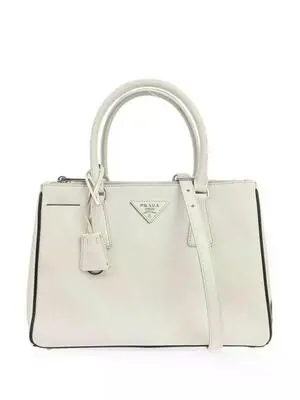 Prada 2016 Galleria Saffiano Leather Mid Tote Bag - Neutrals
