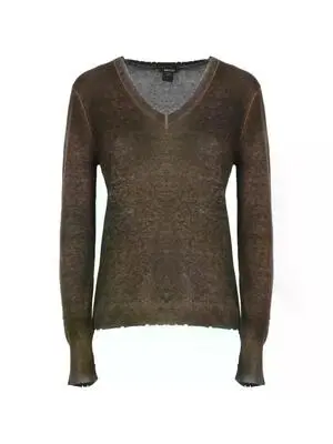 Avant Toi Distressed-effect V-neck Sweater