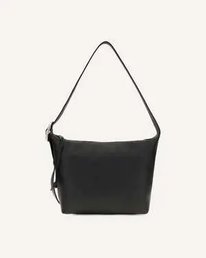 Loewe Medium Loop Hobo Bag In Grained Calfskin - Black