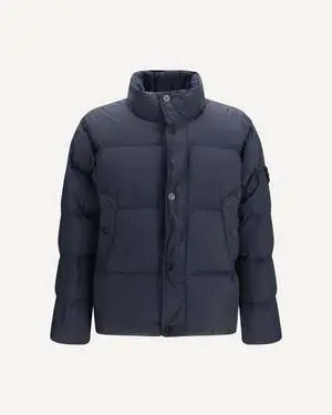 Stone Island Quilted High-neck Puffer Jacket - Blue