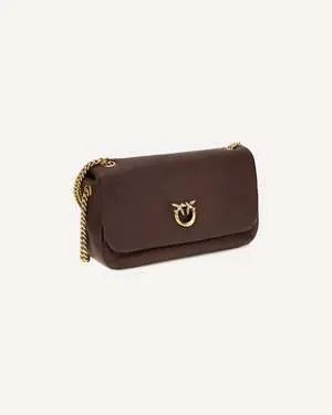 Pinko Love Birds Click Soft Horizontal Leather Shoulder Bag