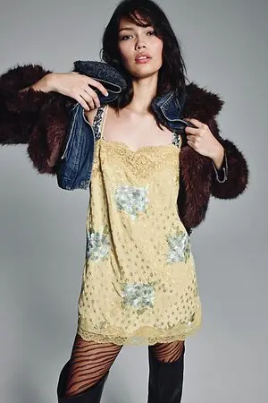 Free People Supernova Cropped Faux Fur Jacket - Mochaccino Combo
