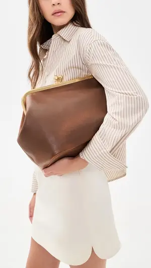 COACH Loved Leather Kiss-lock Frame Bag 27