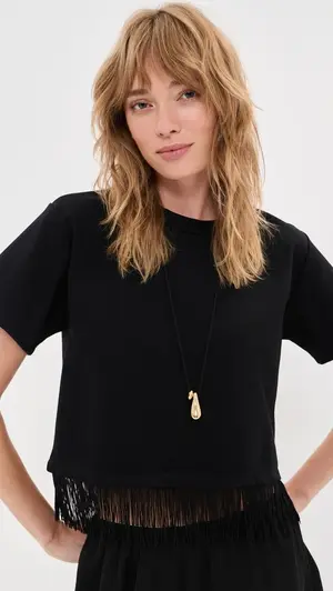 LE BOP Fringe Hazel Tee - Black