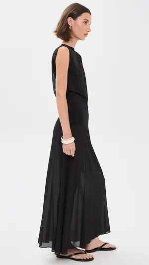 ST. AGNI Stretch Silk Bateau Dress