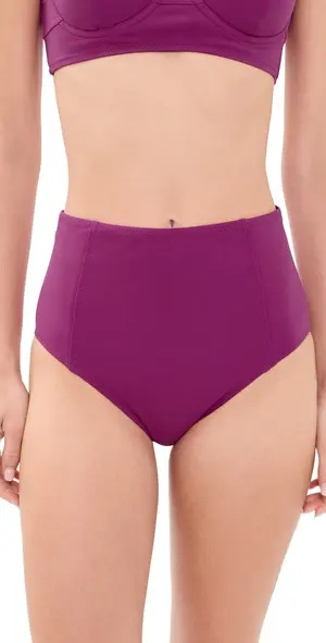 Ulla Johnson Zahara High Waisted Bikini Bottoms - Plum