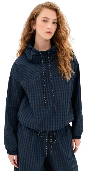 LE BOP Carson Anorak - Black/blue Gingham
