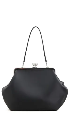 COACH Large Leather Kiss-lock Frame Bag