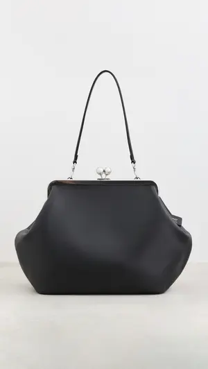 COACH Large Leather Kiss-lock Frame Bag