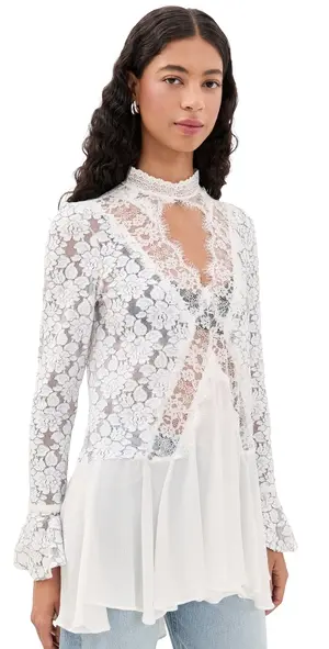 Free People First Crush Lace Tunic Top