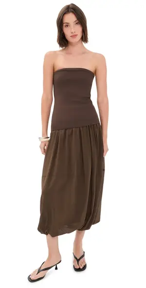 ST. AGNI Strapless Balloon Hem Dress