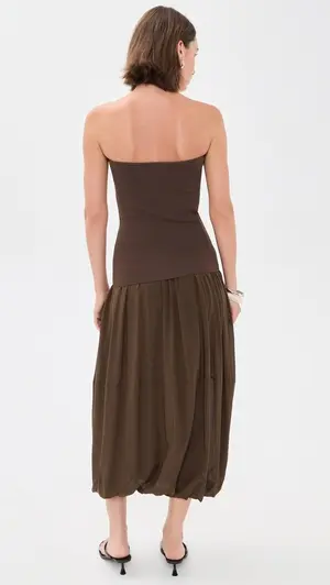 ST. AGNI Strapless Balloon Hem Dress