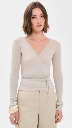 ST. AGNI Baby Wool Wrap Top