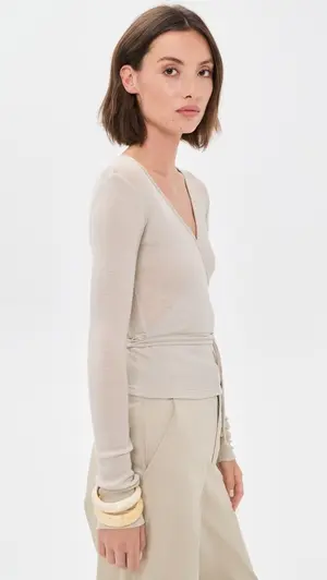 ST. AGNI Baby Wool Wrap Top