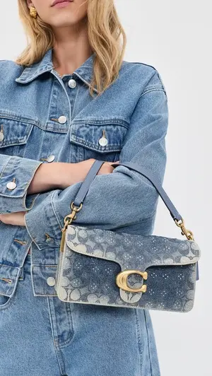 COACH Soft Crystal Signature Tabby Shoulder Bag 26