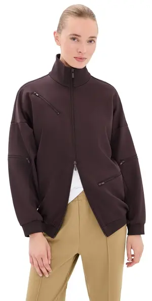 Tibi Active Knit Zipper Detailed Track Jacket - Brown