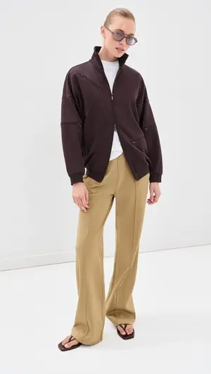 Tibi Active Knit Zipper Detailed Track Jacket