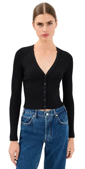 Simkhai Ailany Shrunken Cardigan - Black
