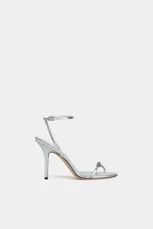 Dsquared2 Metallic Bow Sandals - Silver