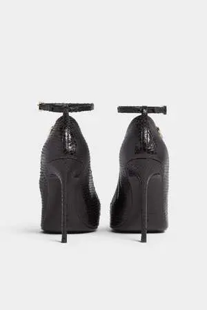 Dsquared2 Double D Leather Pumps With Ankle Strap - Black