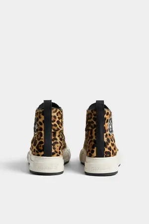 Dsquared2 Berlin Leopard Print High Top Sneakers - Fantasy