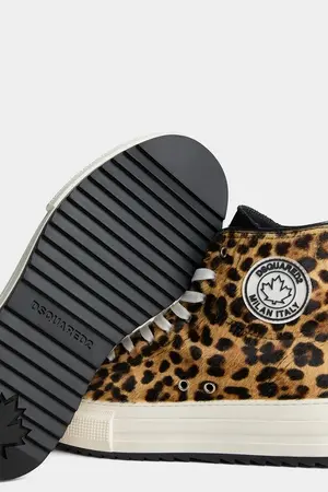 Dsquared2 Berlin Leopard Print High Top Sneakers - Fantasy