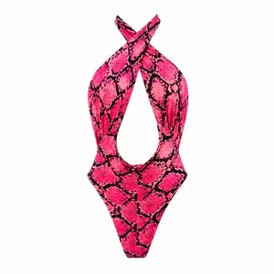 CHIARELLA Pink / Black Flavia Swimsuit – Pink Cobra Print