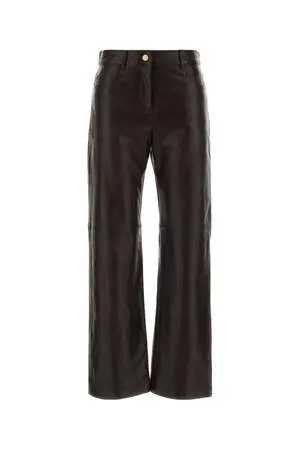 Max Mara Leather Trousers - Brown