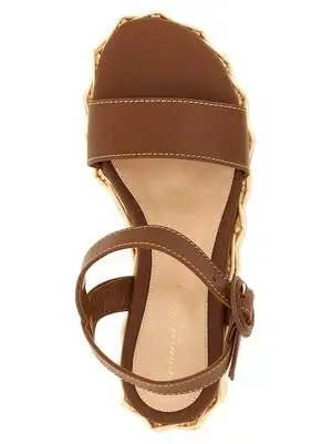 GIANVITO ROSSI Cestino Wedge Sandals With Woven Midsole