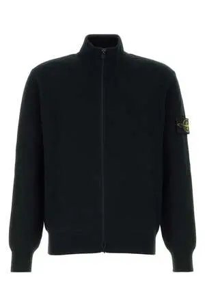 Stone Island Cotton Cardigan - Black