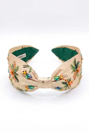 HAIR DRAMA CO Palm Poetry Embellished Knotted Headband
