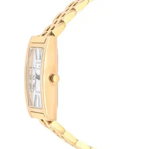 PEUGEOT 14k -plated Stainless Steel Rectangular Link Bracelet Watch 35x18mm