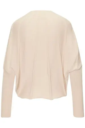LASCANA Mock Neck Ribbed Sweater - Beige