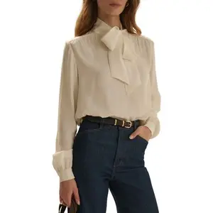 FAVORITE DAUGHTER The Simone Floral Tie Neck Top - Ivory