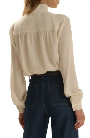 FAVORITE DAUGHTER The Simone Tie Neck Top - Ivory