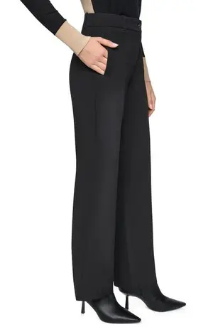 Dkny Seamed Stretch Pants - Black