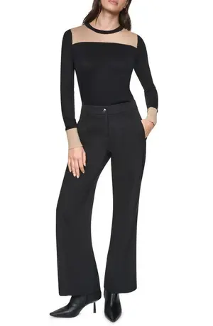 Dkny Seamed Stretch Pants - Black