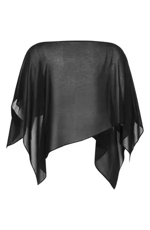 City Chic Chiffon Poncho - Black