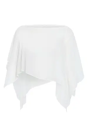 City Chic Chiffon Asymmetrical One-shoulder Poncho