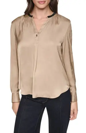 Dkny Park Satin Top - Travertine